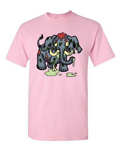 Zombie Elephant Undead Animals Devil Monster Horror Adult DT T-Shirt ...