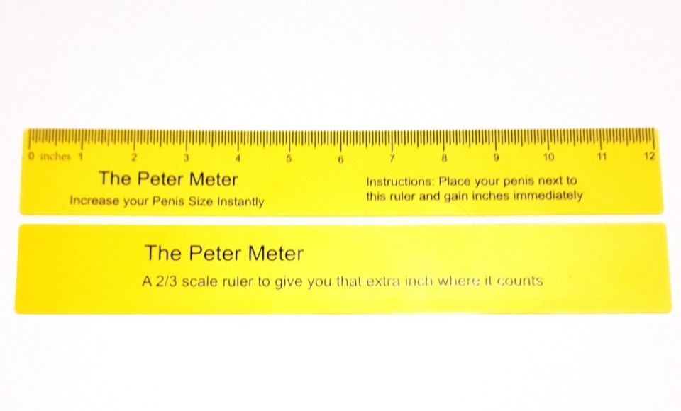 Penis Ruler The Peter Meter Joke Edition: Gag Penis Enlargement Ruler ...