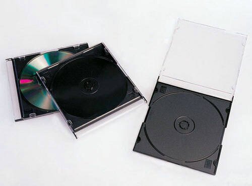 New slim jewel CD and DVD case box, 5,2 mm with black tray disc storage ...