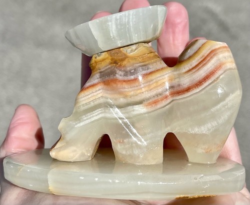 264g Polished Banded Calcite Onyx Bookend Vintage Sombrero Siesta ...