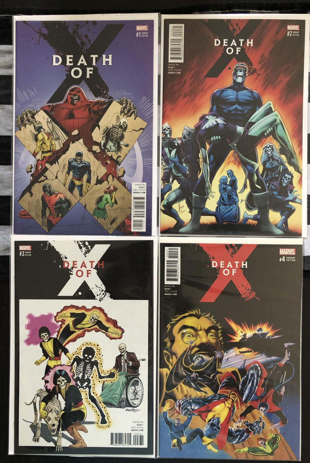 DEATH OF X #1 2 3 4 2016 VARIANT EDITIONS X-MEN MARVEL COMICS LOT OF 4 ...