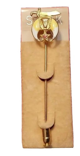 Vintage Shriners Masonic Free Mason Enameled Goldtone 1/2 " Stick Pin ...