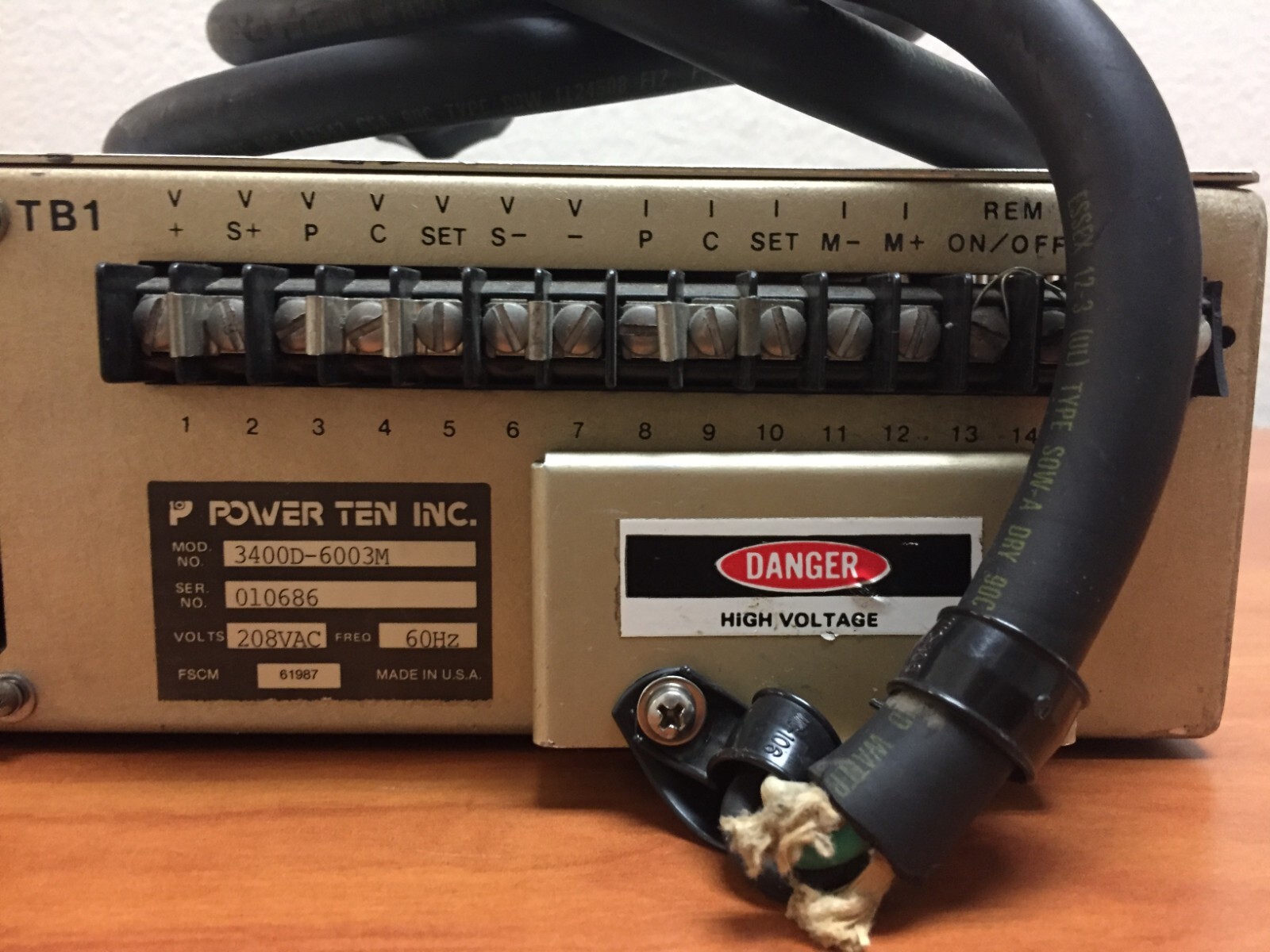 Power Ten Model 3400D-6003M DC Power Supply, 208V, 60Hz | eBay