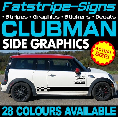 to fit MINI CLUBMAN GRAPHICS STRIPES DECALS STICKERS TURBO R55 F54 1.6 ...
