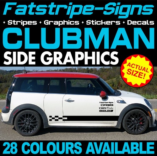 to fit MINI CLUBMAN GRAPHICS STRIPES DECALS STICKERS TURBO R55 F54 1.6 ...