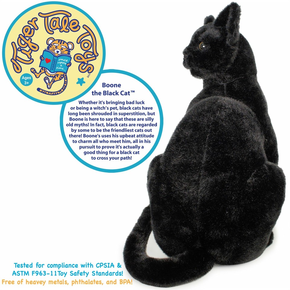 Boone The Black Cat | 13 Inch Stuffed Animal Plush | By TigerHart Toys ...