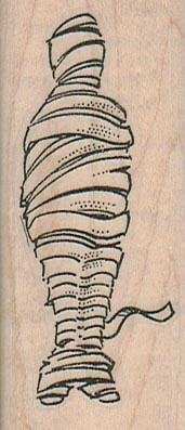 Mummy Unwrapping 1 1/4 x 2 3/4" Rubber Stamp, Halloween Stamp ...