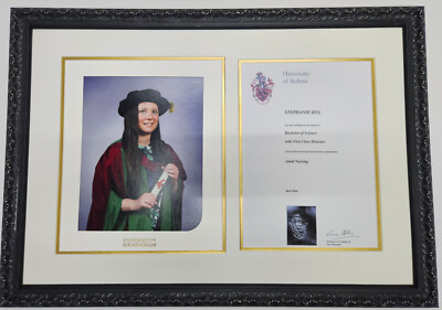 30mm Black Shabby Chic Style Double aperture Graduation and certificate ...