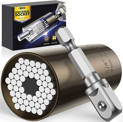 Universal Socket Tool Men Gifts - Sockets Set Super Grip with Adapter Drill Chri | eBay