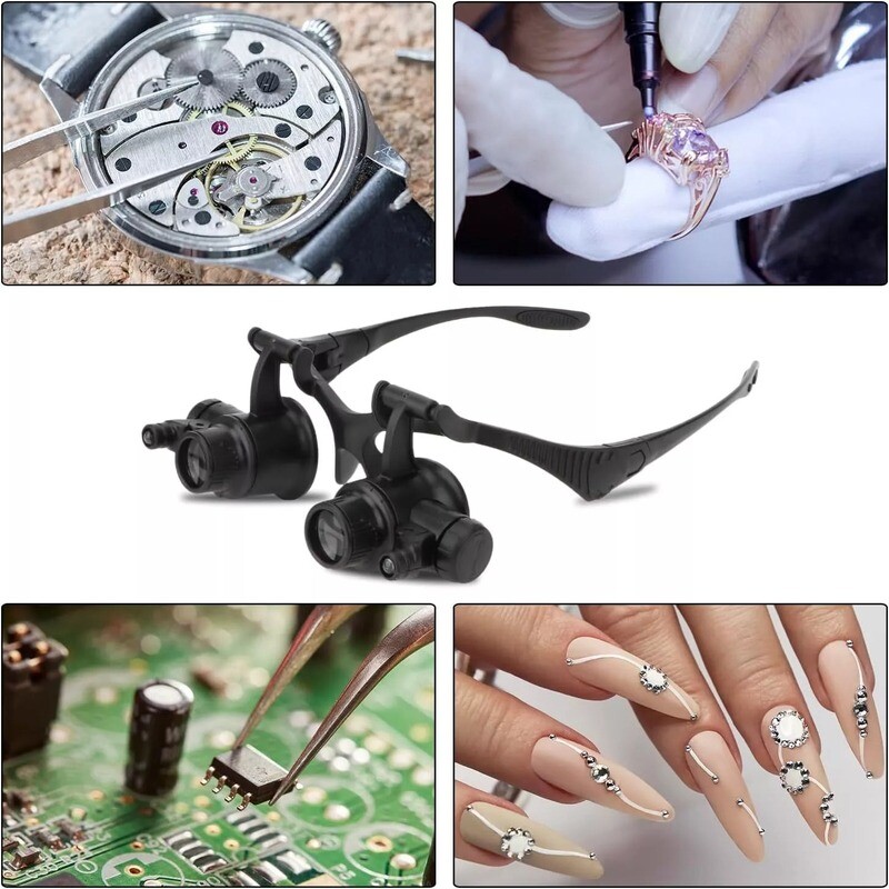 25X Magnifier Magnifying Eye Glass Loupe Jeweler Watch Repair Kit With ...