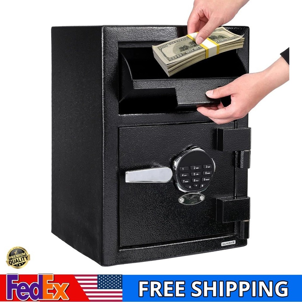 Digital Depository Safe Box Locking Drop Box with Slot Steel Safe w ...