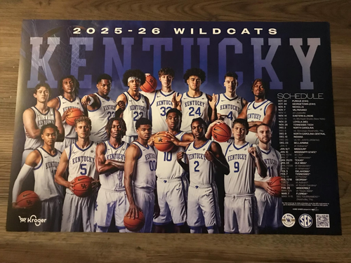 Kentucky WILDCATS BASKETBALL 2025-2026 POSTER MENS UK Wildcats SCHEDULE ...