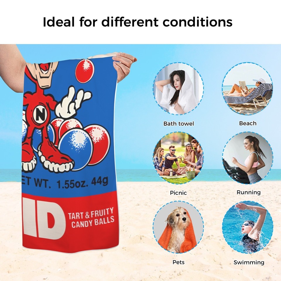 Vintage Style 1988 Domino's Pizza Noid Candy Balls Beach Towel - 2 ...
