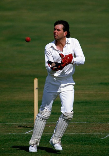 Lancashire wicketkeper Chris Maynard in action circa 1986 Old Cricket ...