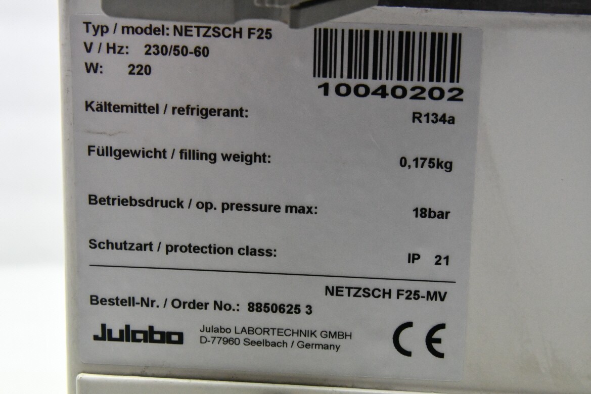 Julabo F25-MV Refrigerated/Heating Circulator for NETZSCH Thermal ...
