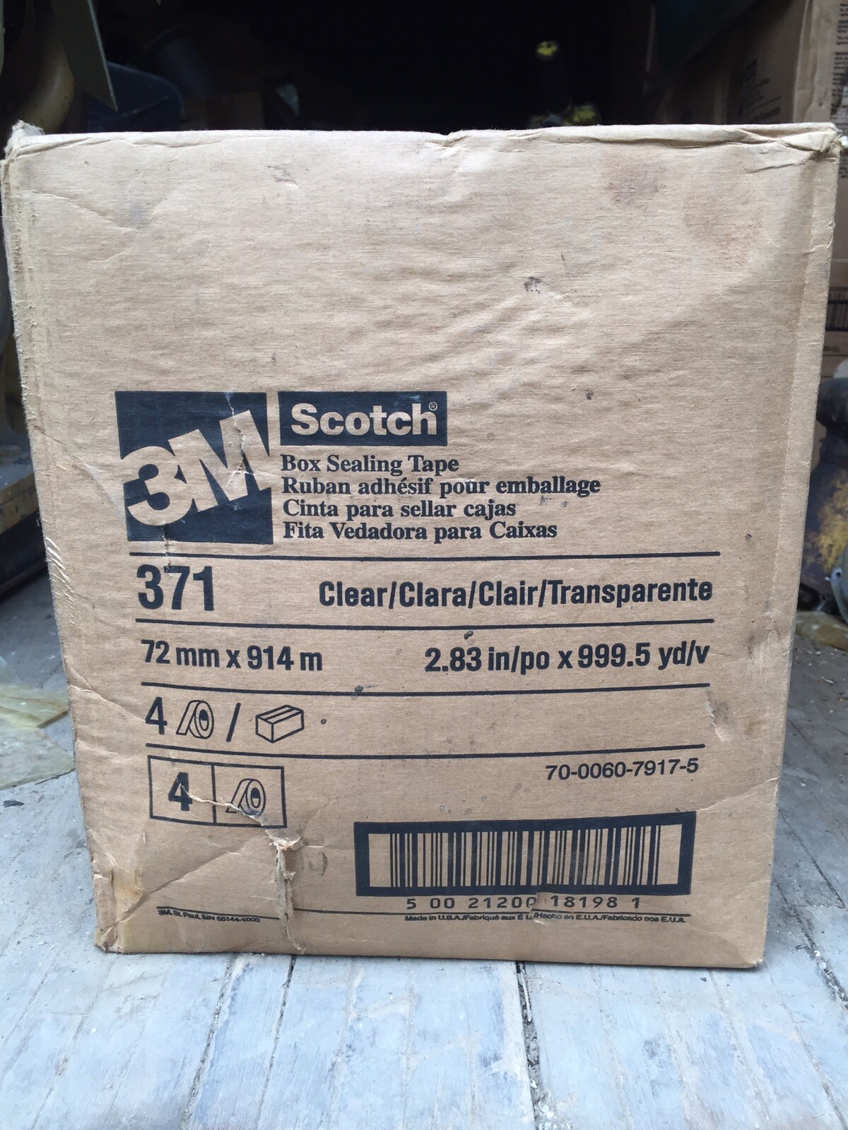 3m Scotch 371 Box Sealing Tape. 72mm X 914m (3in X 1000yd). 3M 371 Tape ...