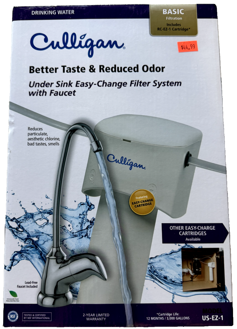 Culligan US-EZ-1 Under Sink Easy Change Water Filtration System with ...