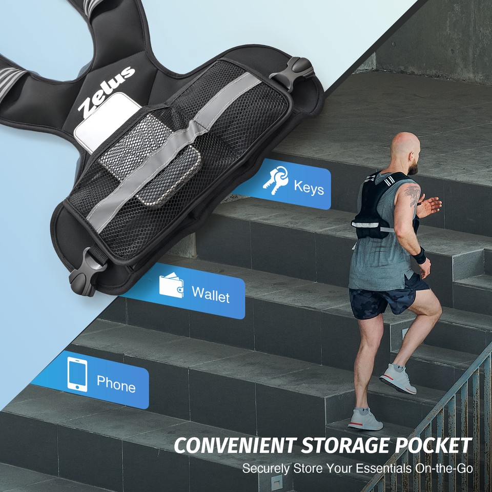 ZELUS Weighted Vest 4-10lb/11-20lb/20-32lb Vest with 6 Weights for Home Workouts | eBay