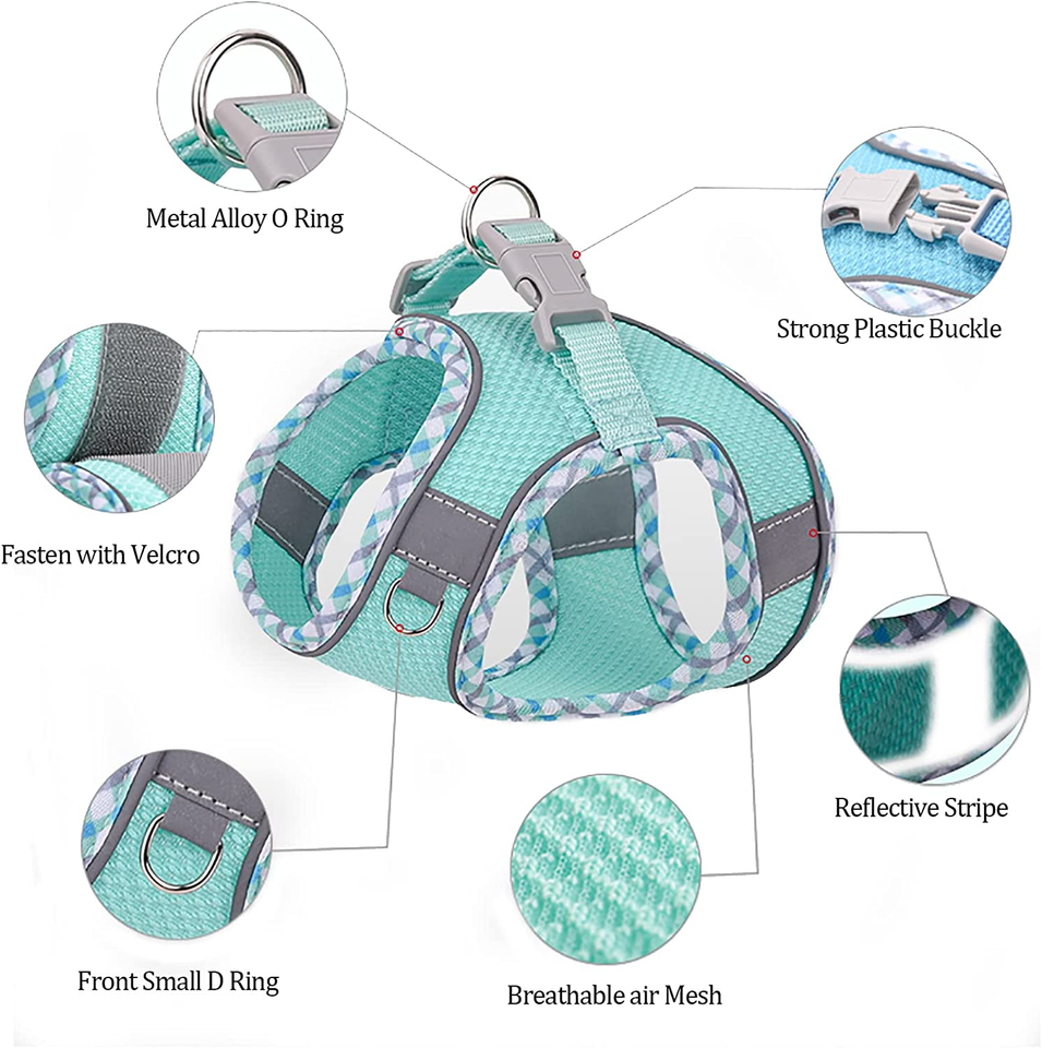 Step in Mesh Dog Harness and Leash Set Breathable Air Mesh Reflective ...