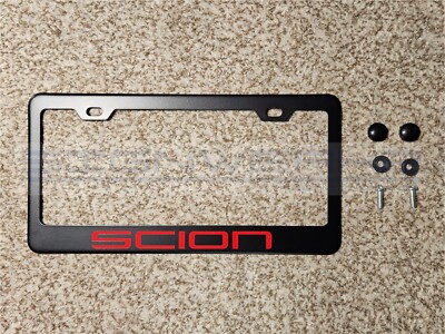 Scion Red Black Stainless Steel License Plate Frame | eBay