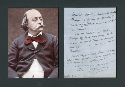 REALISM NOVELIST Gustave Flaubert autograph letter signed & mounted | eBay