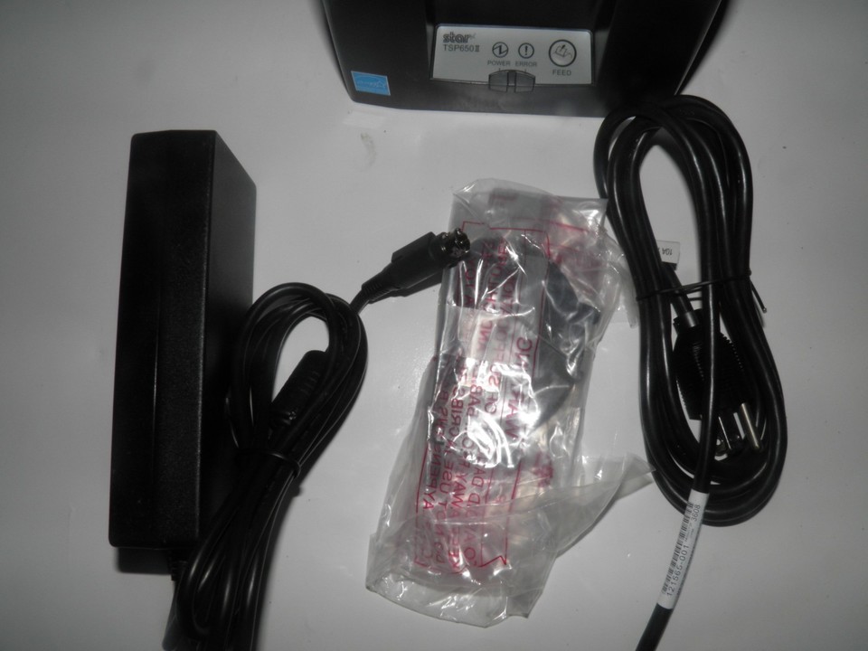 Star TSP650II Model 654IIBI Thermal POS Receipt Printer Bluetooth & AC ...