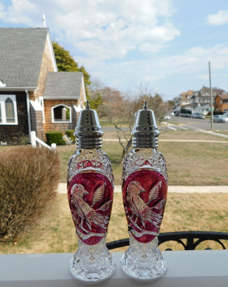 HOFBAUER THE BYRDES COLLECTION RUBY SALT & PEPPER SHAKERS | eBay