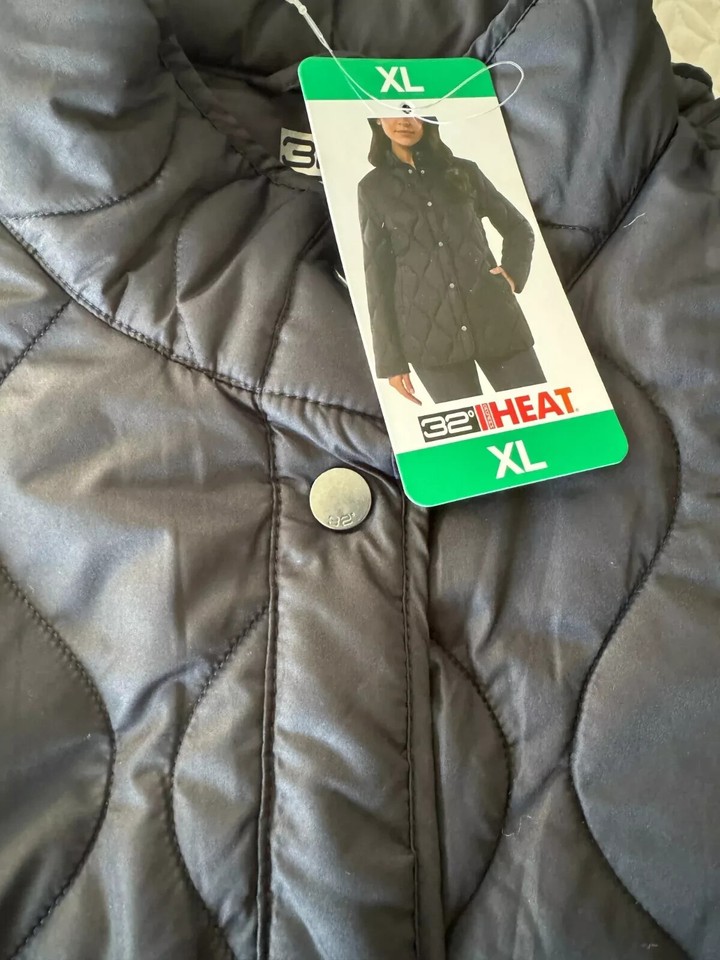 WOMENS 32 DEGREES HEAT QUILTED JACKET WITH MOCK NECK! SNAP CLOSURE ...