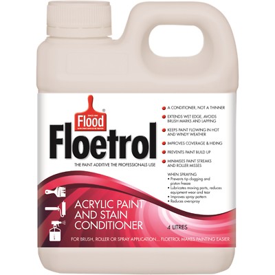 4L Floetrol Acrylic Paint & Stain Varnish Conditioner Water Based Flow ...