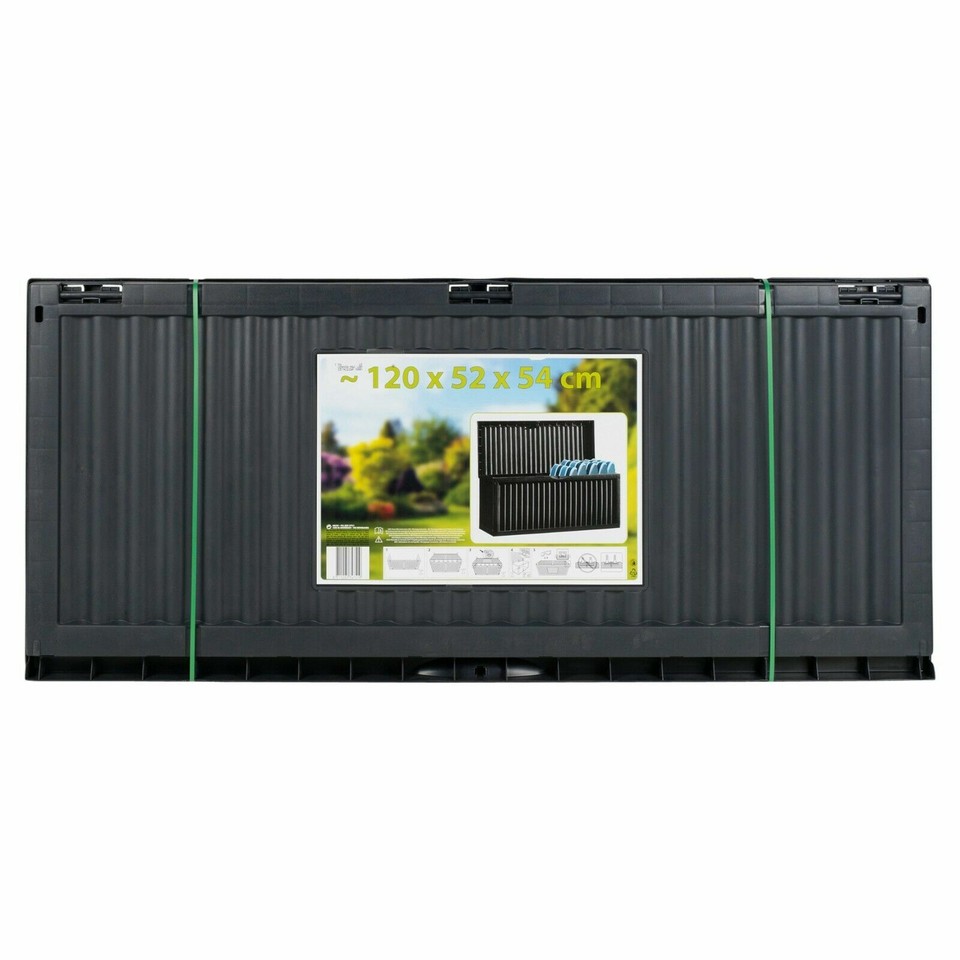 Multipurpose Outdoor Storage Box 120cm Garden Patio Plastic Chest Lid ...