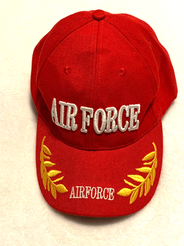 Air Force Baseball Cap Red Adjustable Hook & Loop Strap | eBay