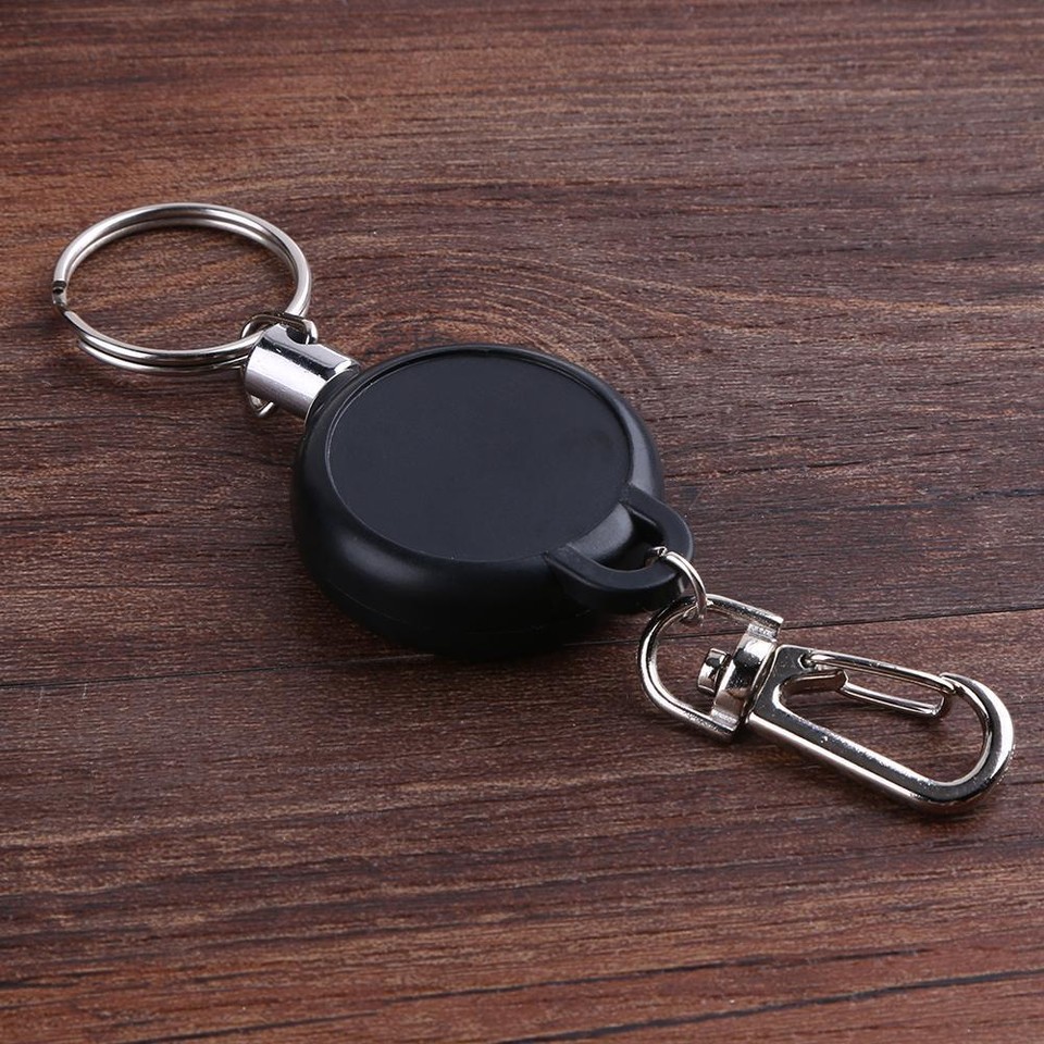 Badge Holder Retractable Steel Wire Rope Buckle Keyring Steel Cord ...