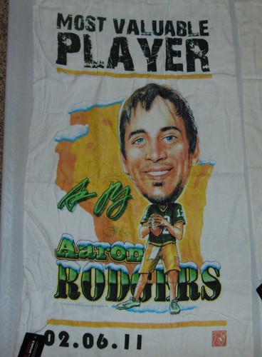 GREEN BAY PACKERS AARON RODGERS 41" x 24" MVP NFL FOOTBALL BATH BEACH ...