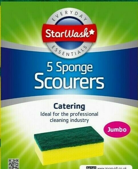 Large Sponge Scourers Heavy Duty Catering Professional Grade Jumbo ...