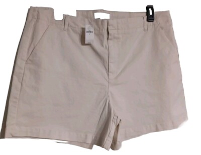 NWT Women's Banana Republic Fact Stone High Rise Chino Flat Frt Shorts ...