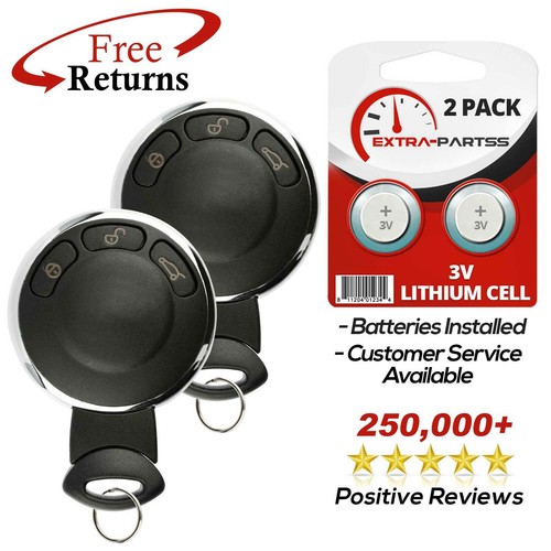 2 For 2007 2008 2009 2010 2011 2012 2013 2014 Mini Cooper Remote Key ...