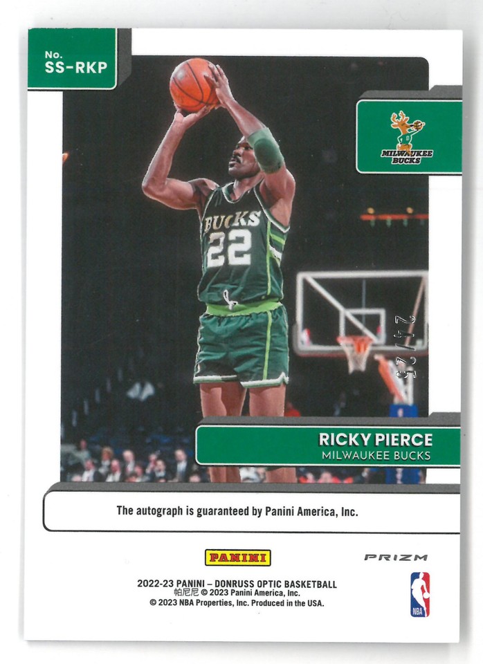 2022-23 Donruss Optic RICKY PIERCE Signature Series 🔥 Blue Auto 24/25 ...