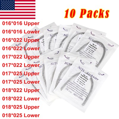 10packs Dental Orthodontic Super Elastic NITI Rectangular Arch Wire ...