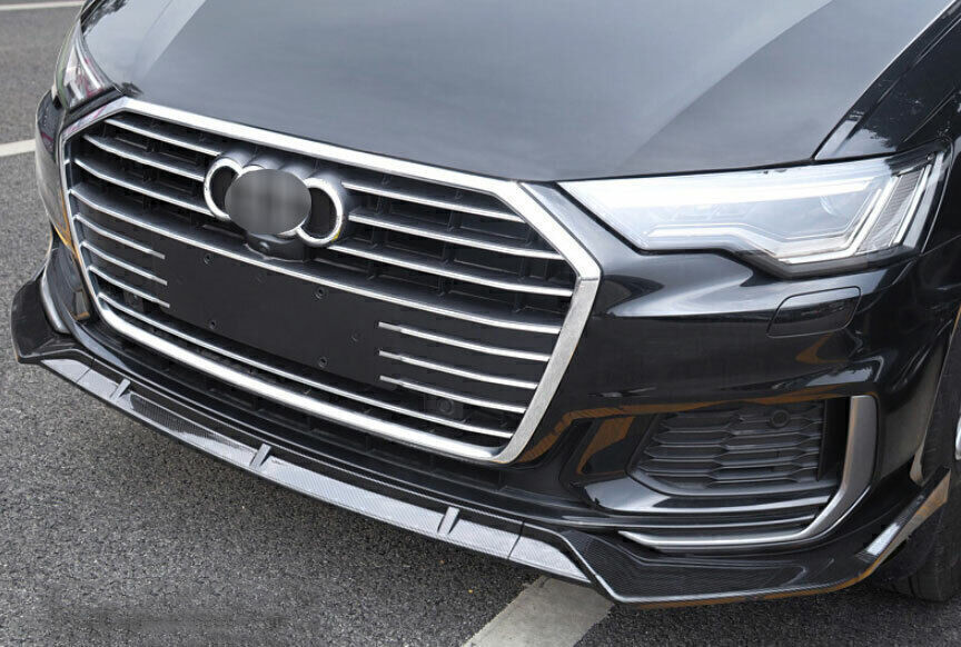 For Audi A6 S6 2019-2024 Carbon Fiber Front Bumper Lip Spoiler Bodykit ...