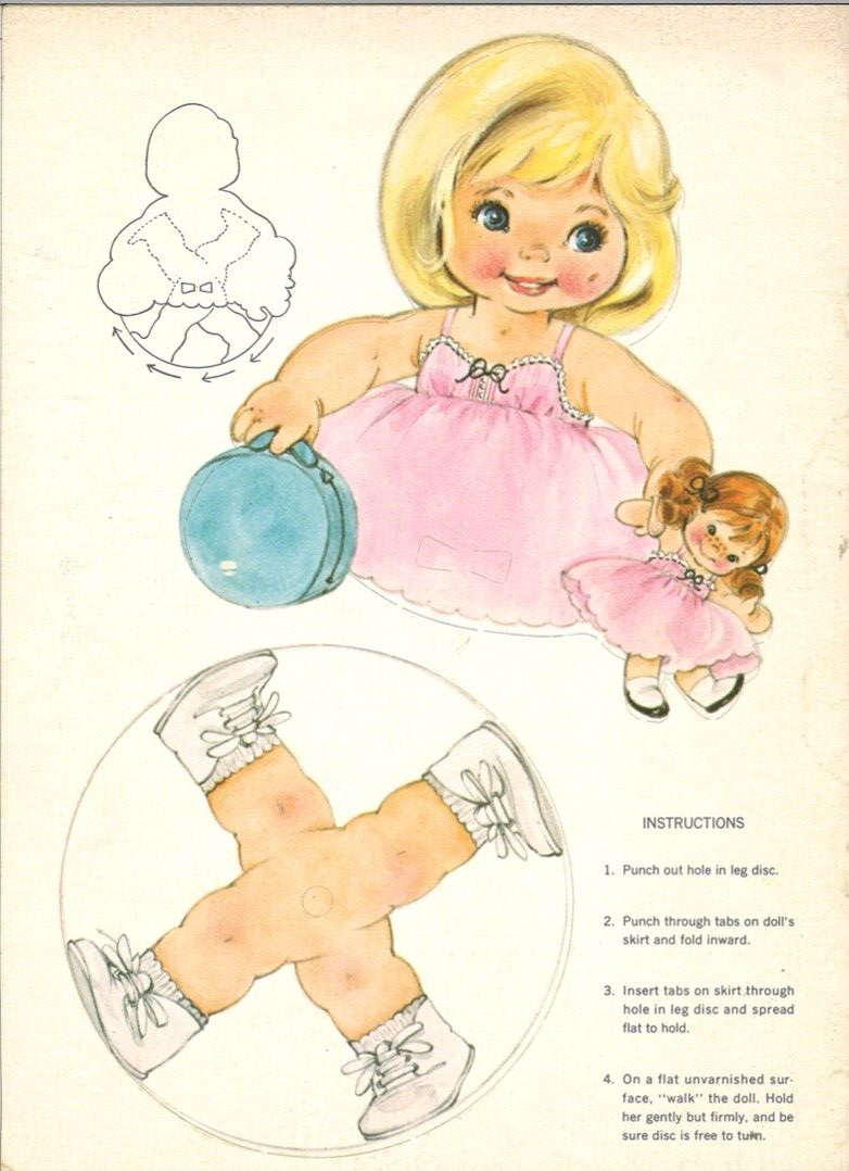 VINTG 1960s TOODLES PAPER DOLL LASR REPRODUCTIN~Org SZ UNCUT NO.1 ...