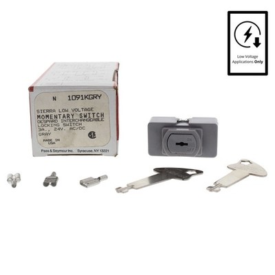 P&S Despard Style Gray Low Voltage Switch 3A 24V AC/DC SP/DT Momentary ...