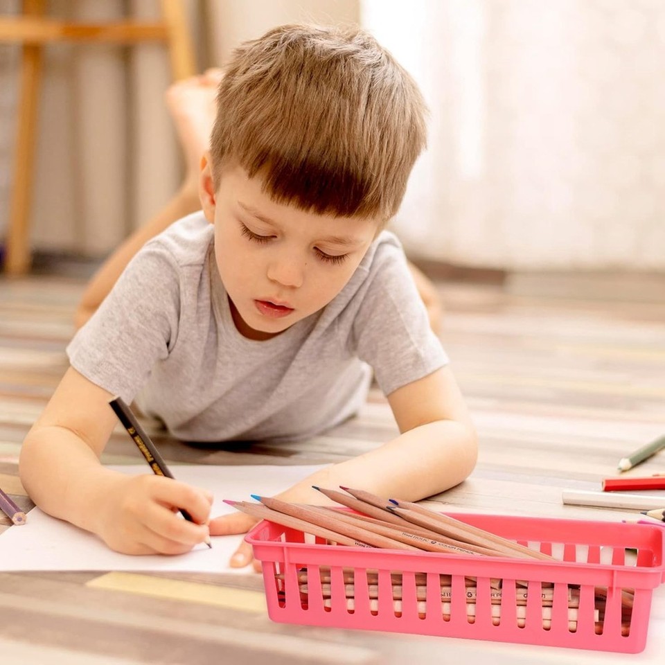 12 Pack Pencil Organizer Basket Trays, Colors Desk Storage for Kids ...