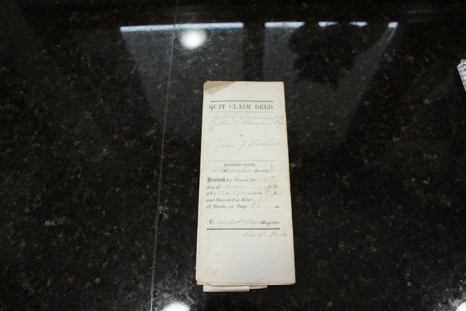 Antique Handwritten Indenture Quit Claim 1868 With Hand Cancelled IRS ...