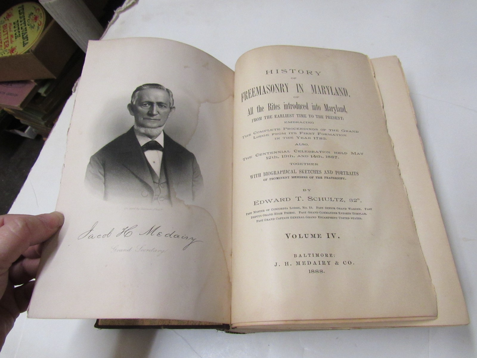 1888 History Freemasonry in Maryland by Edward Schultz, Masons/Masonry ...