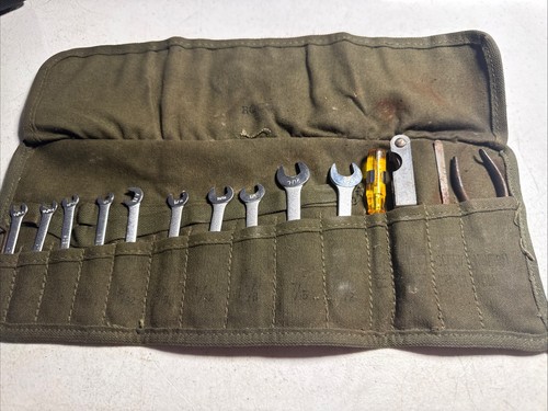 Vintage US Military American KAL Meteor ignition wrench set canvas tool ...
