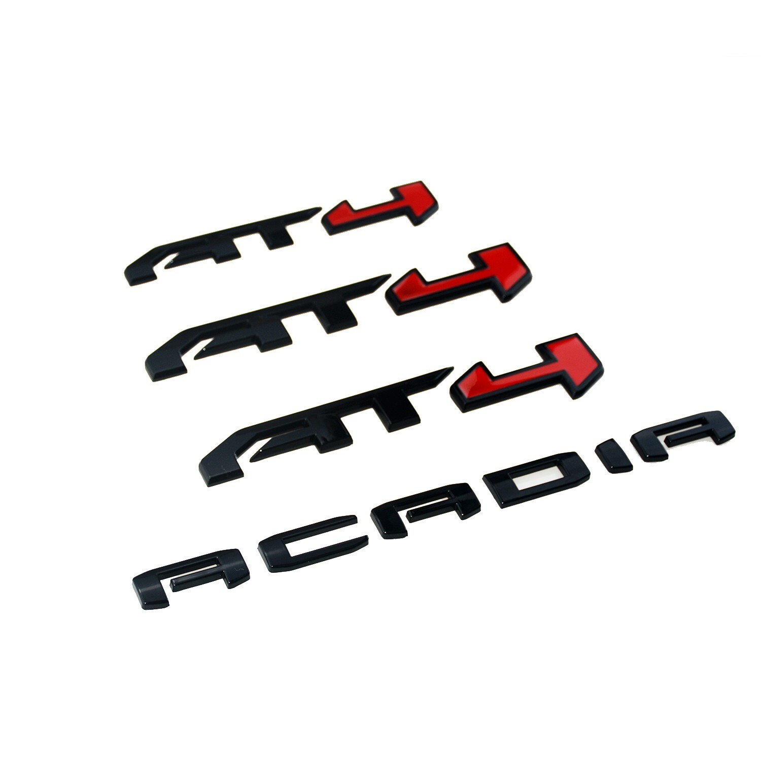 4PC 2020-2023 Acadia AT4 Door Rear Tailgate Badge Emblem Gloss Black ...