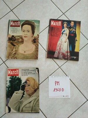 1960-lot 3 revues PARIS MATCH-vintage-french magazine/reine Elizabeth ...