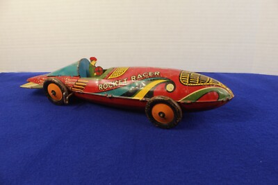 Antique Marx Rocket Racer Race Car Tin Litho Wind Up Toy | eBay