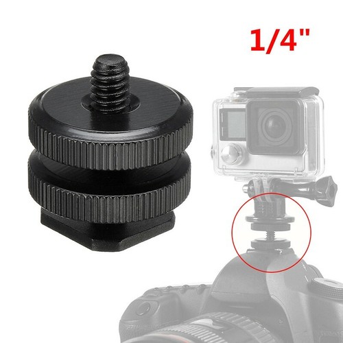 1/4~Mount Screw To Flash Hot Shoe Adapter Camera Light Stand Nut For ...