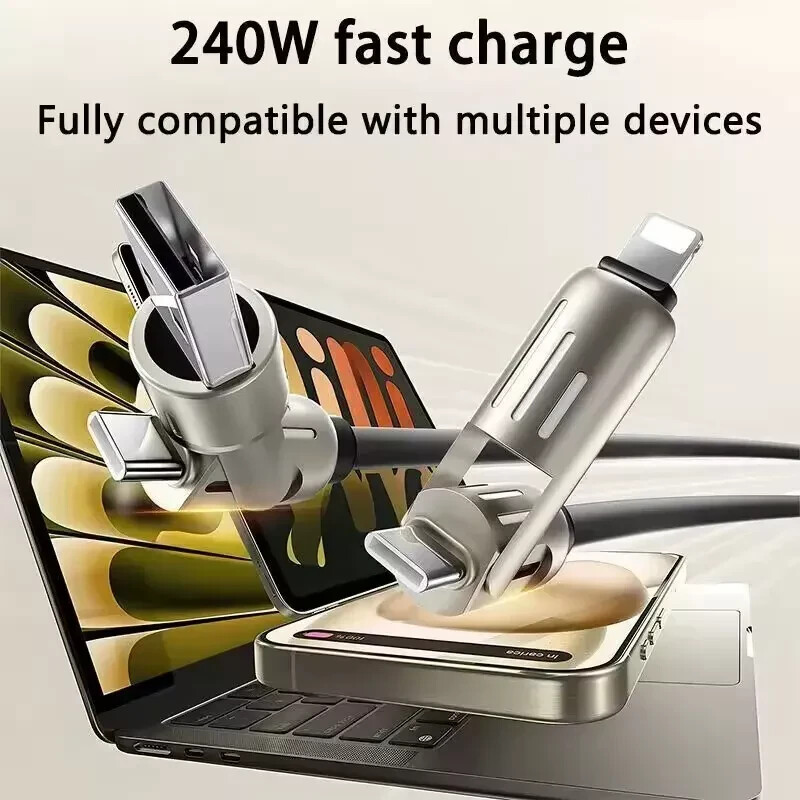 4 in 1 Multi-USB Charging Cable - MAX 240W Fast Charging/With USB A+ ...